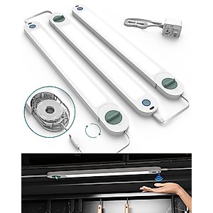 Under Counter Lights for Kitchen, Motion Sensor Lights Plug in, Hand Wave Activated Under Cabinet Light with Retractable Cable, 6000K White Dimmable Wired Closet Lights 3 Pack