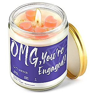 Engagement Gifts for Couples - Engagement Candle, Engaged Candle Gift, Cute Vanilla Scented Candle 9oz, Engagement Gifts for Her, Engagement Congratulations