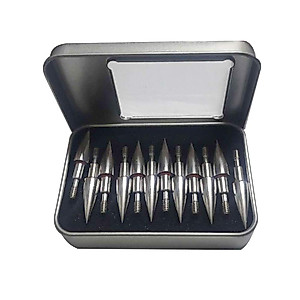 100 Grain Field Points,5/16 Stainless Steel Archery Target Bullet Point Sharp Targethead Screw in Broadheads (1 Dozen 12 PCS)
