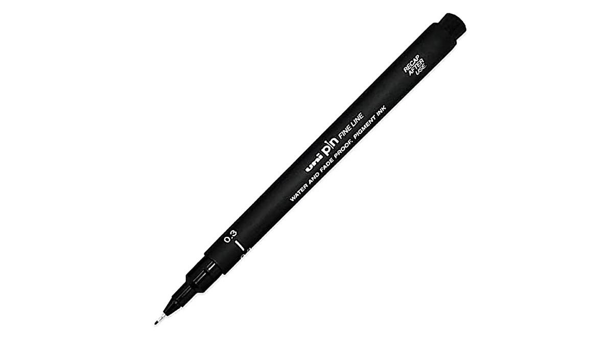 Uni Pin Fineliner Drawing Pen Set - 9 Black Grades