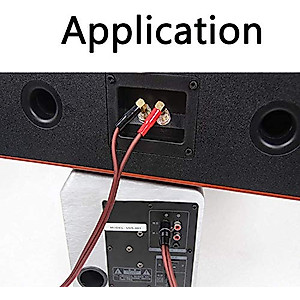 Banana Plug to RCA Speaker Cable,Speaker Wire RCA Male to Banana Plugs(2banana) 4N OFC HiFi Speaker Wire for Subwoofer Loudspeaker - 2m