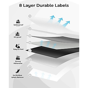 Vixic Label Maker Machine with Tape-Value Bundle includes 4 Label Tapes,D1600 Bluetooth Label Printer, Small Smart Handheld Sticker Mini Labeler, Inkless Rechargeable for Office Home School,Grey