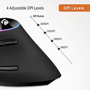 J-Tech Digital V638R Ergonomic Wired Mouse, 4 DPI Settings, RGB LED Variations, Magnetic Removable Palm Rest, 6 Button Functions, 1 Year Manufacturer Replacement Warranty