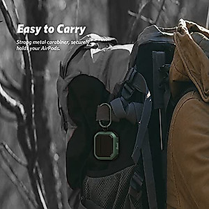 SURPHY Armor Case Designed for AirPods 3 Case (2021), Rugged Protective Case with Keychain for Airpods 3rd Generation (Front LED Visible), Green