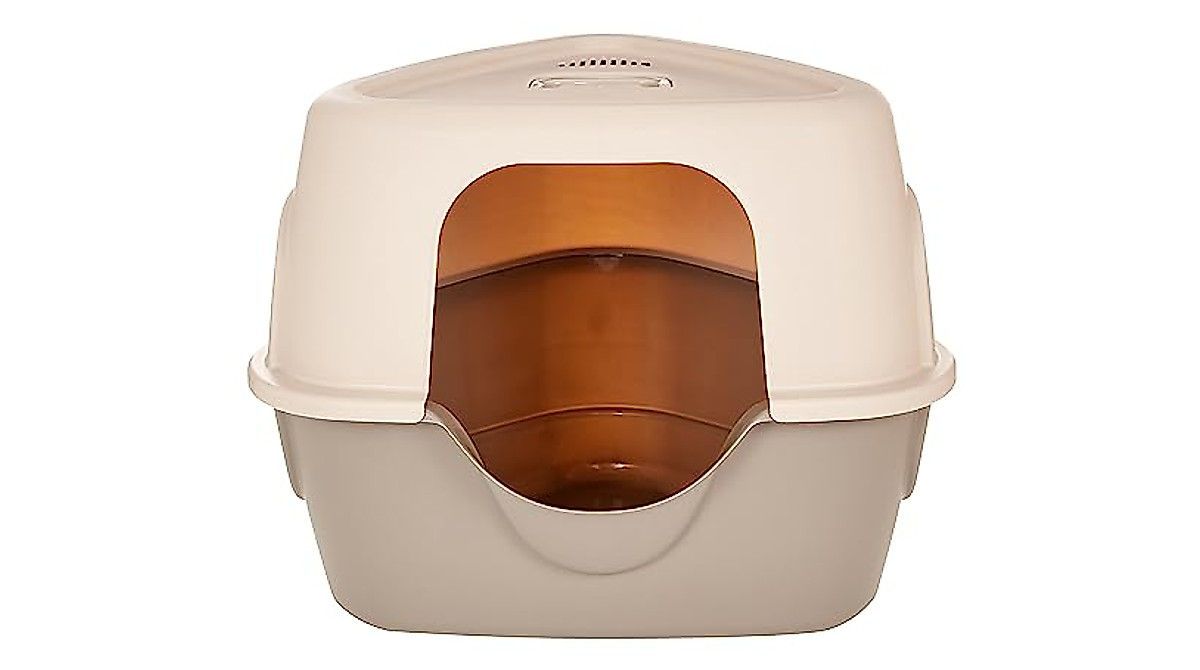 Amazon Basics Hooded Corner Cat Litter Box - No Mess