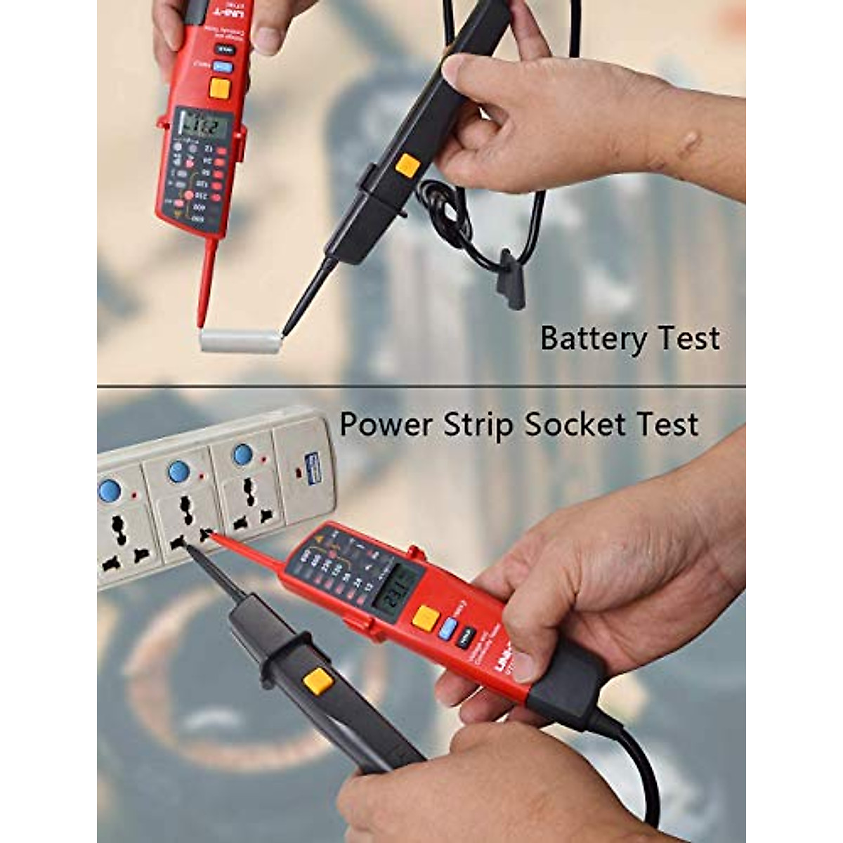 Voltage Tester Professional UT18C Voltage and Continuity Tester Multifunction Waterproof Digital Electrical Circuit Tester Voltage Meter Voltmeter 12V~690V AC/DC Automatic Range LCD Display