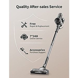 kalado Cordless Vacuum Cleaner, 26Kpa Stick Vacuum with 40Min Detachable Battery, 250W Brushless Motor, LED Display, 6 in 1 Lightweight Upright Vacuum for Pet Hair Carpet Car Floor（2 Years Warranty）