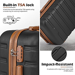 Coolife Luggage 4 Piece Set Suitcase Spinner Hardshell Lightweight TSA Lock