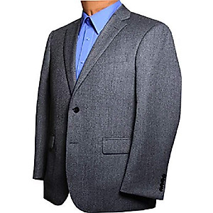 Classic British Styled Big and Tall Grey Micro Herringbone Big and Tall Sport Coat (56 Portly Long)