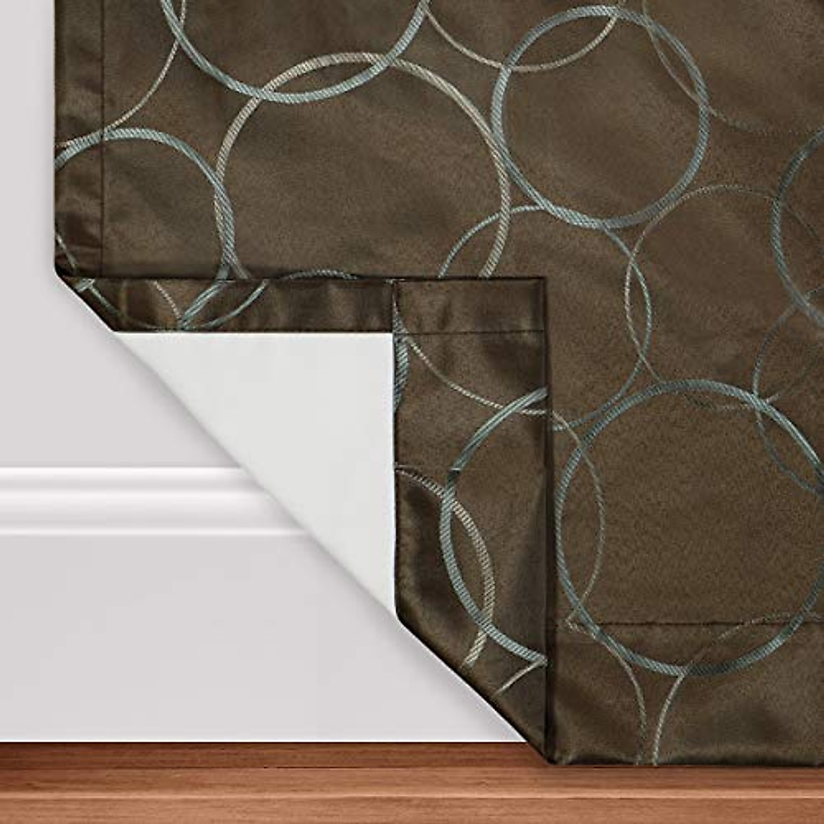 ECLIPSE Meridian Modern Blackout Thermal Grommet Window Curtain for Bedroom or Living Room (Single Panel), 42" x 84", Chocolate