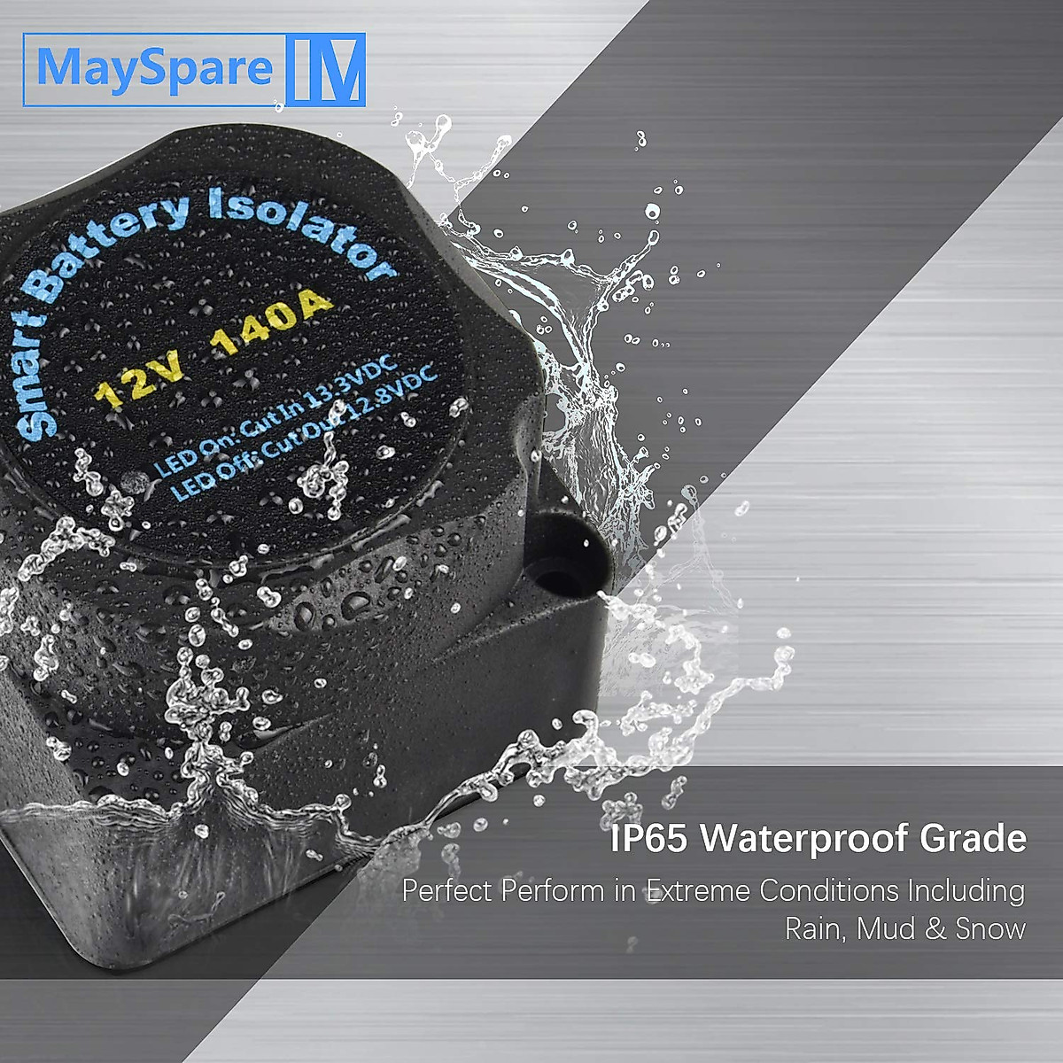 MaySpare 12V 140Amp Voltage Sensitive Relay VSR Double Battery Automatic Charging Relay Dual Smart Battery