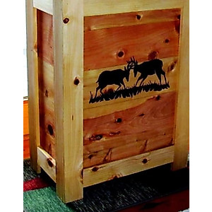 New Bucks Deer Wood Kitchen Trash Can Bin 30 Gal Cabin Western Decor Antlers New Commerical Grade Heavy Duty Lid