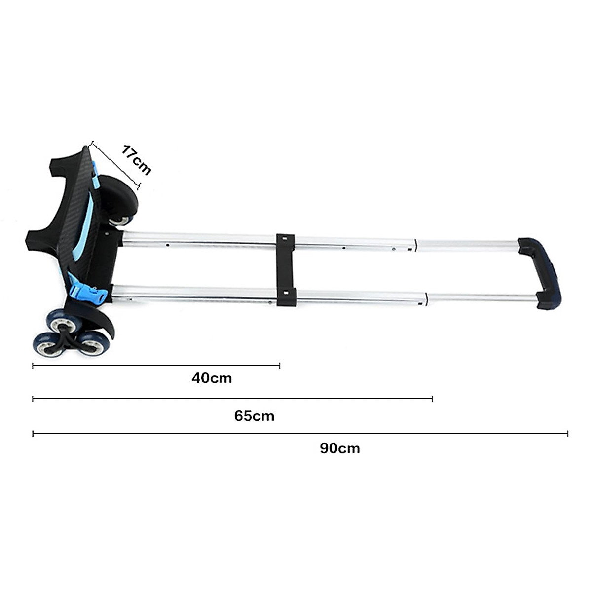 YsXoWiui Backpack Hand Truck, Compact Portable Backpack Trolley, Luggage Cart, Foldable Wheeled Hand Trolley, Style A (6 Wheels Blue)