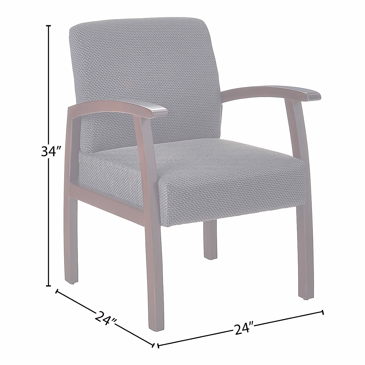 Lorell Chair, 24D x 27.16W x 35H in, Charcoal/Espresso Frame