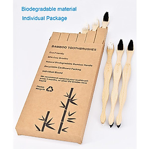 ECOETBOO Dog Toothbrush 6 Pack, Pet Cat Bamboo Toothbrushes, Double-Sided Small and Large Head Toothbrush for Dogs Cats, Biodegradable Eco-Friendly Dog Tooth Brushing Kit