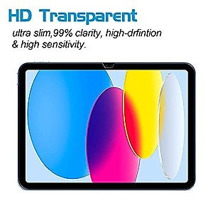 XunyLyee [2 Pack Screen Protector for iPad 10th Generation 10.9" Bubble Free Easy Installation Tempered Glass Film