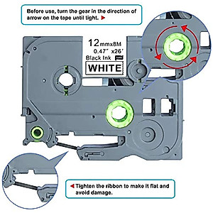 TZe-221 Laminated Label Tape Compatible for BRO TZe221 TZe 221 Black on White 4 Pack 0.35" x 26.2 Feet(9mm x 8m) for P-Touch PT-D200 PT-D210 PT-7600 PT-E300 PT-D400 Label Makers