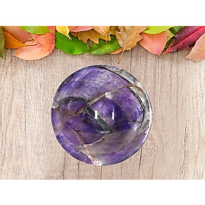 Amethyst Crystal Bowl - 2" Gem Stone Bowl for Altar Offering Bowl