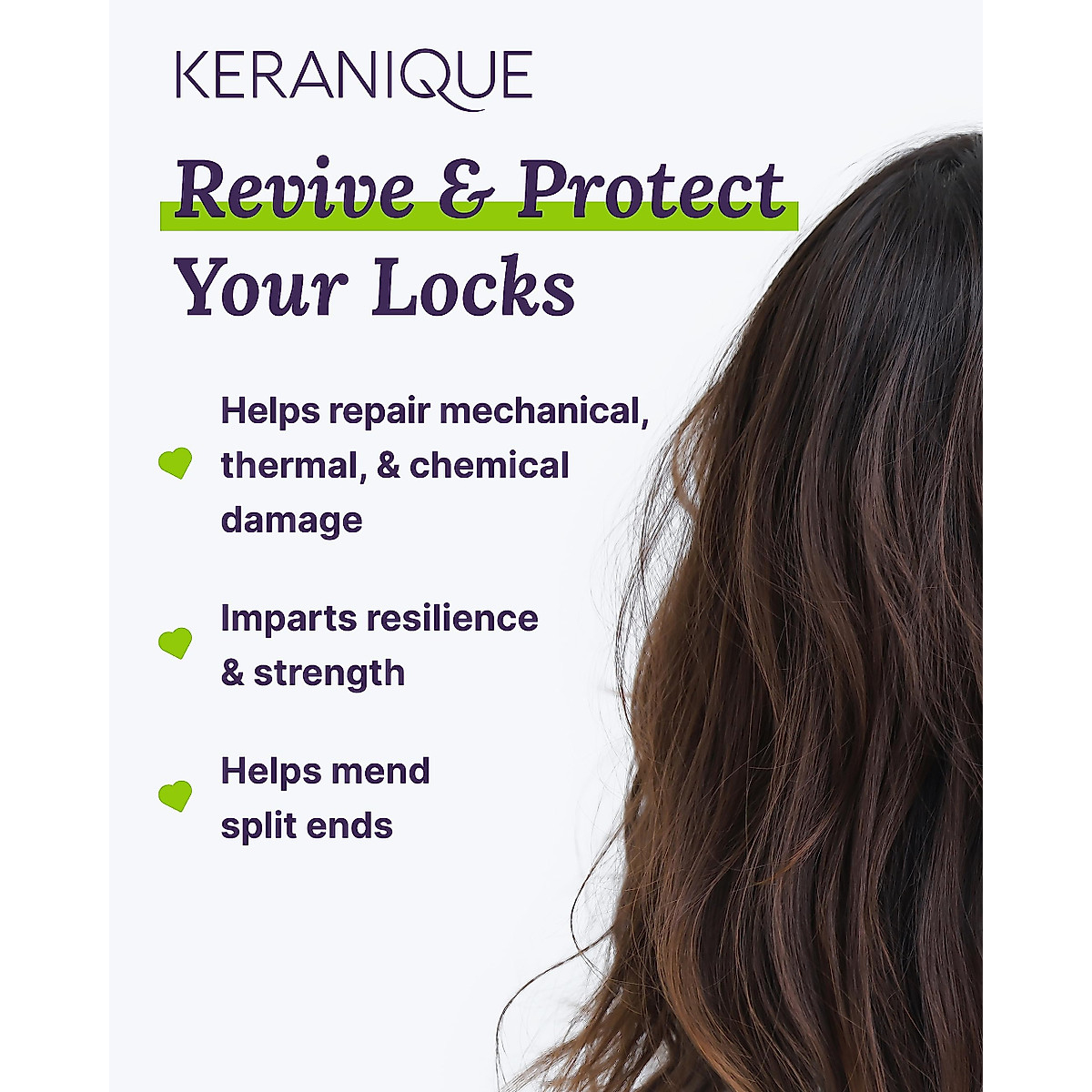 Keranique Damage Control Conditioner - Hydrating Treatment with Keratin for Dry Damaged Hair