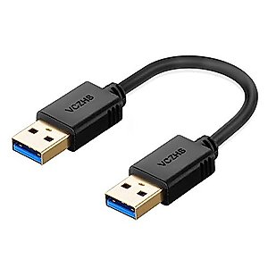 Short USB to USB Cable 1 ft, VCZHS USB 3.0 Cord USB A to USB A Cable USB to USB Cord for Hard Drive Enclosures, Laptop Cooler