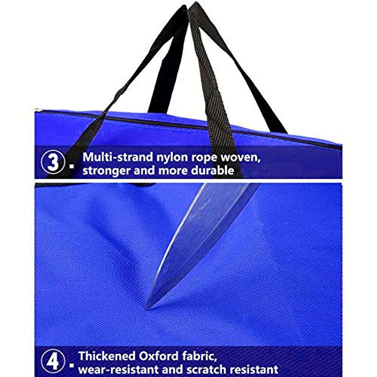 Large Moving Storage Bags, Extra Waterproof Moving Luggage Sturdy Foldable Resistant Bags Totes with Zippers Reusable Shopping Bag College Carrying Bag Travel Home Storage Packing 2 Pack (XL, Blue)