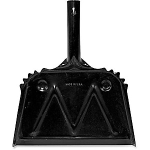 Impact 4212 Black Metal Dust Pan, 12" Width x 14" Height