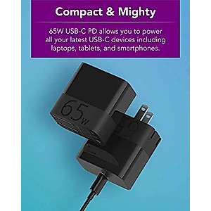 ZMI zPower Turbo 65W USB-C PD Laptop Charger Power Adapter Compatible with Laptops Chargeable via USB-C (Not Compatible with Legacy Models with Barrel Charging Ports) - Black