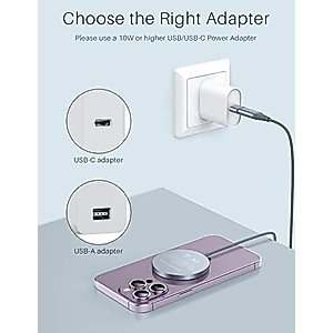 Compatible with MagSafe Charger for iPhone 14 - Mag Safe Magnetic Wireless Charger Pad for iPhone 14/14 Pro/14 Plus/14 Pro Max/13/13 Pro/13 Pro Max/13 Mini/12,[1 x USB C to USB Adapter][No AC Adapter]