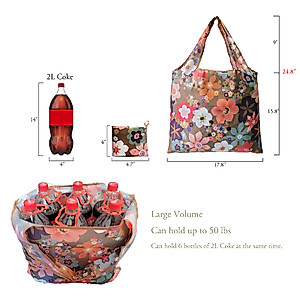 Found Notice Artistic Painting Style Reusable Grocery Bags - Foldable, Durable, and Easy to Clean - Perfect for Shopping, Travel, and Kitchen Groceries Gift Tote Bag - Set of 4