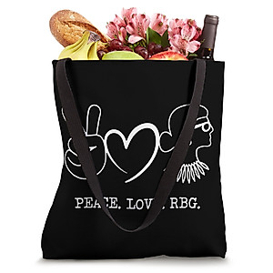 Peace Love RBG Notorious Feminist Pro-Choice Women's Rights Tote Bag