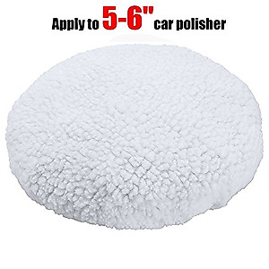 AIVS Wool Buffing Polishing Pads Bonnets Waxer Pads Sanding On Car Buffer Bonnets Polisher,5 Pieces (5"-6")