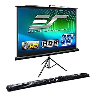 Elite Screens Tripod Series, 120-inch Adjustable Multi Aspect Ratio 16:9 Portable Indoor Outdoor Projector Screen, 8K / 4K Ultra HD 3D Ready, US Based Company 2-YEAR WARRANTY, T120UWV1 - Black