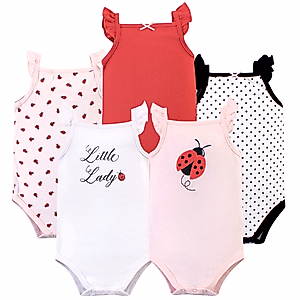 Hudson Baby Unisex Baby Cotton Sleeveless Bodysuits Tank Top, Ladybug, 6-9 Months US