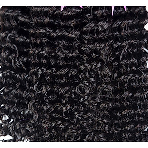 Hair Extensions, Wigs & Accessories Human Hair Wig 360 Lace Frontal With 3 Bundles Brazilian Deep Wave Bundles With Closure 100% Non-Remy Human Hair Bundles for Women (Length : 26 28 28 Closure20)