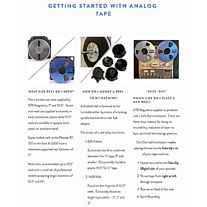 Premium Analog Recording Tape by ATR Magnetics | 1/4” Master Tape - Modern Classic Sound | 7” Plastic Reel | 1250’ of Analog Tape