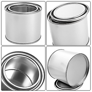 WUWEOT 8 Pack Metal Paint Cans, 1/2 Empty Pint Size Paint Buckets, Half Pint Storage Container with Lids for Solvents, Paints or Craft Projects
