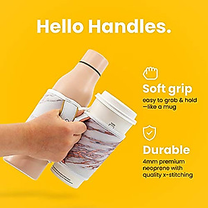 GoCuff Hot And Iced Coffee Cup Reusable Sleeves Neoprene Insulator with Handle for Cold And Hot Beverage Coozies For Soda, Latte, Tea Coffee Cups – Tired As Mother 2.0 (Medium)