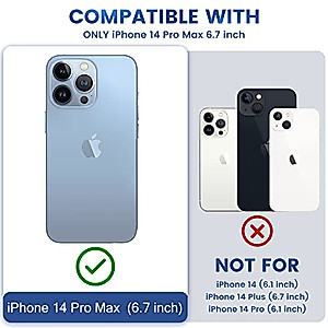 NULETO 【3 in 1 Case for iPhone 14 Pro Max MagSafe with 9H Tempered Glass Screen Protector & Camera Lens Protector Full-Body Protective Heacy Duty Shockproof Slim Thin - Clear