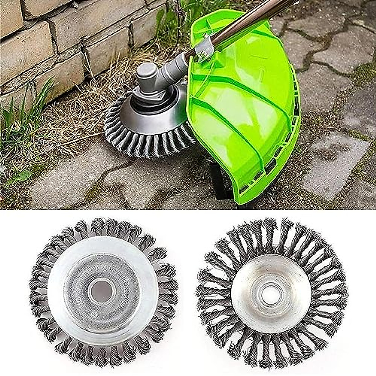 NYASAA Libiyi Razorsharp Trimmer Head, Unbreakable Sharp Wired Trimmer Head, Razor Sharp Steel Wire Rotary Weed Brush Cutter for String Gardening Lawnmower Moss Grass Rust Removal etc (6 inch)
