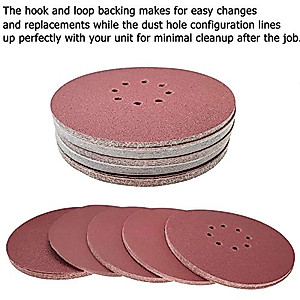 SACKORANGE 30 Pack 9 Inch 8 Hole 240 Grits Drywall Sanding Discs - Premium Sandpaper Discs with Hook & Loop Backing, Fast Cutting Aluminum Oxide Abrasive - for 9" Drywall Power Sander, Sand Wood