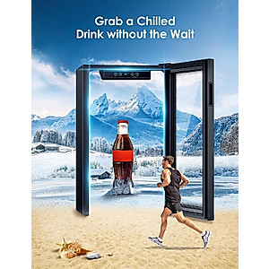 Miroco MI-EF001 3.2 Cu.Ft. Beverage Refrigerator Cooler, Drink Fridge with 3 Layer Glass Door, 3 Removable Shelves, Touch Control, Digital Temperature Display, Digital LED Display