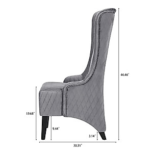 Accent Chair Gray, Fabric Chair Armless Comfy Modern Home Furniture for Living Room 23.03" L X 30.31" W 46.46" H