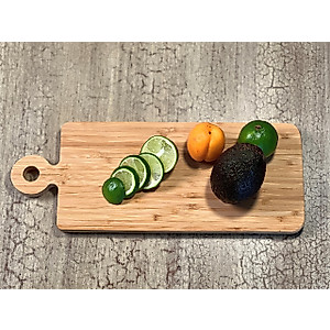 Simply Bamboo Natural Brown Organic Edge-Grain bamboo wood Paddle Server/Cutting Board, 16”X6”X.750”