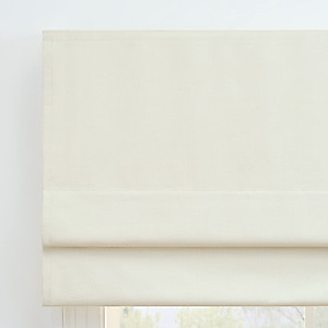 ECLIPSE Kylie Total Privacy Blackout Cordless Lined Window Roman Shade for Living Room, 35 in x 64 in, Ivory