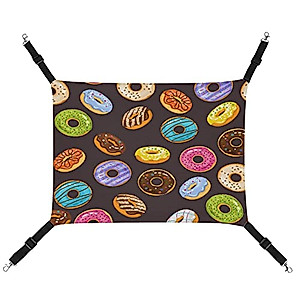 Cartoon Donut Pet Hammock Bed Guinea Pig Cage Hammock Small Animal Hanging Bed for Ferret, Chinchilla, Puppy and Other Small Animals