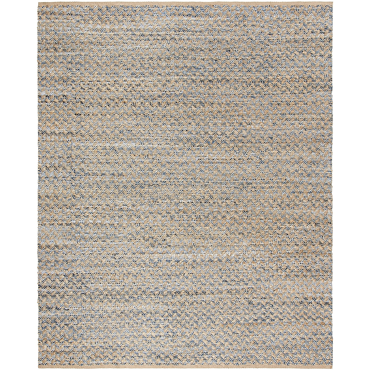 SAFAVIEH Cape Cod Collection Area Rug - 9' x 12', Blue & Natural, Handmade Boho Braided Jute, Ideal for High Traffic Areas in Living Room, Bedroom (CAP305M)