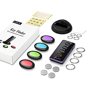 Key Finders, Remote Finder Stick On: ldcx 85dB Wireless Item Rf Locator Wallet Tracker 131ft Working Range for Finding Keys,TV Remote,Pet,School Bag,Phone w Led Flashlight,Keychain