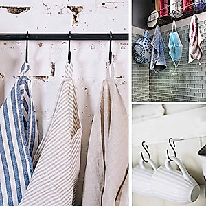 Yikla S Hooks for Hanging Plants, Clothes, Black S Shaped Hooks Made of Metal Iron, Heavy Duty S-Hooks, 30 Pack