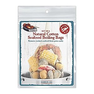 Maine Man Seafood Boiling Bags, Holds Up To 5-Pounds of Food, Set of 6
