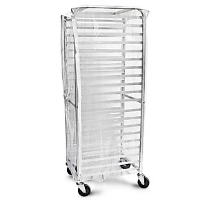 New Star Foodservice 36541 Plastic 10-Tier Commercial Kitchen Bun Pan Rack Cover, 28-Inch by 23-Inch by 33-Inch, Set of 2, Clear